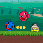 Blue and Red Ball – Team up and roll together to the exit